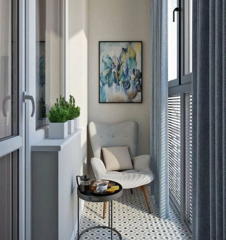 Arredare balcone piccolo e stretto confortevole - Archzine.it